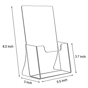 NIUBEE 2 Pack 8.5'' x 5.5'' Acrylic Bi-fold Brochure Holder,Clear Plastic Counter top Organizer