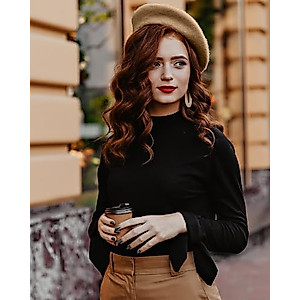 Parquet Solid Color French Beret Wool Material. Classic French, Casual and Chic Lightweight Beanie Cap Hat Tan