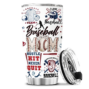 Baseball Mom Daily, Handle Cup Tumblers For Women Day Mother Cups Coffee Mothers Mama Funny Insulated, Tumbler 20 Oz With Lid And Straw, Baseball Gifts