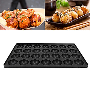 28 Holes Takoyaki Maker, Nonstick Aluminum Kitchen Frying Pan, Octopus Meatballs Baking Tray with Hole Diameter 4cm, Versatile Cooking Tray for Meat Balls, Quail Eggs