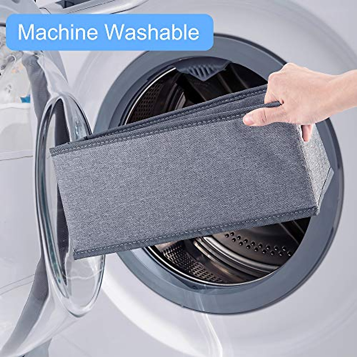 ULG Clothing Drawer Organizer Machine Washable Closet Drawer Dividers Foldable Sock Underwear Organizer Closet Dresser Drawer for Bras Socks Ties Belts Scarves Nursery Baby Clothe (Light Grey)