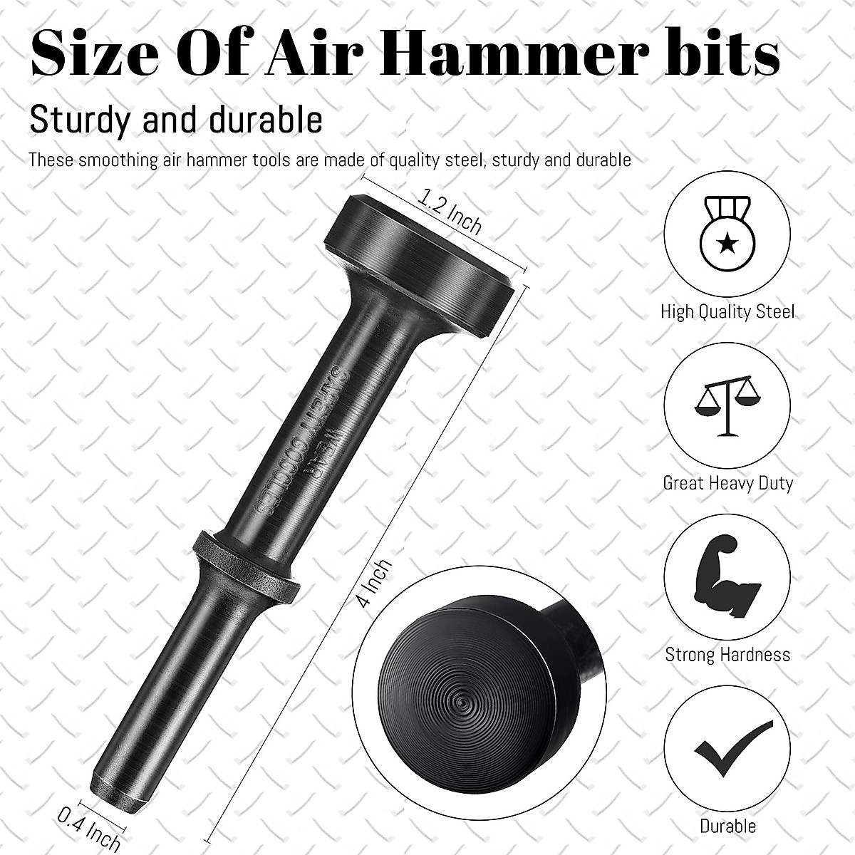 Mudder Smoothing Hammer attachments Tool Pneumatic Hammer Bit Pneumatic Chisel Bit Tool Hammer Accessories (10 x 3 x 3 cm)