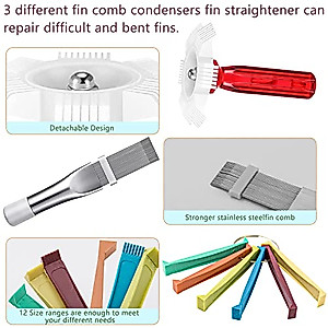 5 Pcs Air Conditioner Fin Cleaner Set 3 Different Ac Fin Comb Condenser Fin Straightener,2 Different Brush Condenser Ac Coil Cleaner Air Refrigerator Fin Cleaner Evaporator Radiator Repair Clean Tool