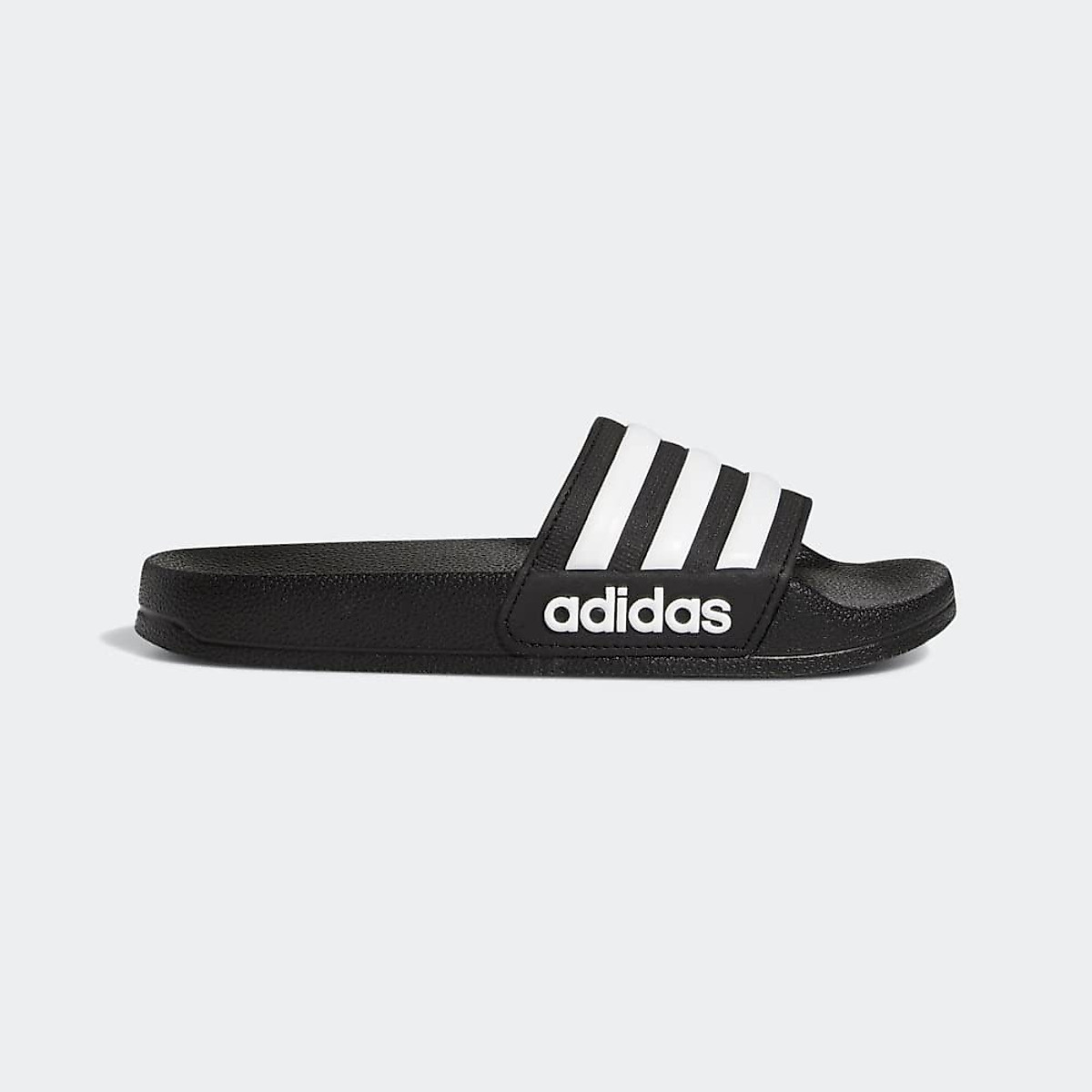 adidas Adilette Shower Slides, Core Black/White/Core Black, 4 US Unisex Big Kid