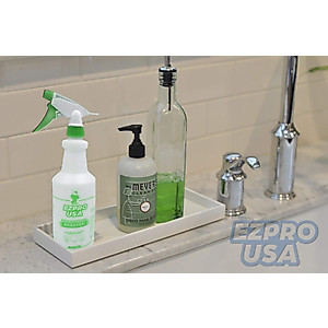 EZPRO USA 24 oz Empty Spray Bottle Plastic, Commercial Household Water Sprayer Cleaning Solutions, No Leak and Clog, Bleach/Vinegar/BBQ/Rubbing Alcohol Safe, Squirt Bottles Measurements, Red, 3 Pack