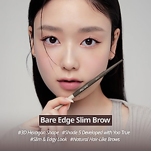 ETUDE Bare Edge Brow Pencil 03 Grey Brown | A hexagon-shaped slim brush that delicately coats every strand of eyelashes | Brow Mascara | Zero Clump & No Bushy Brows