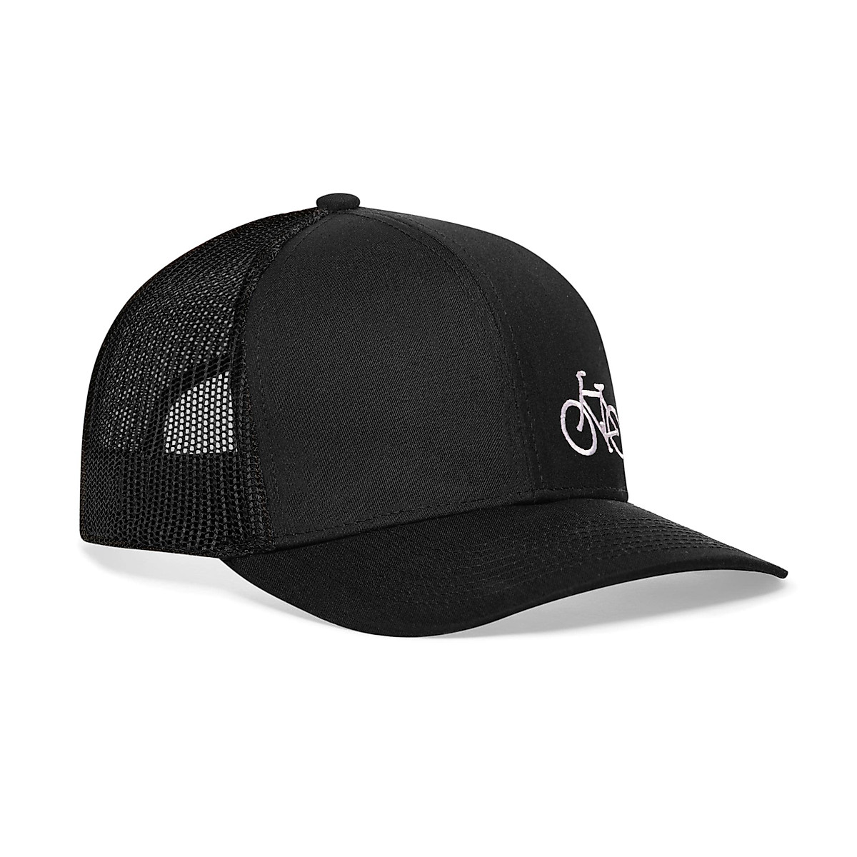 HAKA Bicycle Embroidered Trucker Hat, Bike Hat Outdoor Hat for Men & Women, Adjustable Baseball Cap, Mesh Snapback, Golf Hat Black