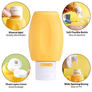 JaneJu Travel Bottles for Toiletries, TSA Approved 19 Pack, 3oz Leak Proof Travel Accessories Essentials Kit, Travel Accessories Set Silicone Squeezable Travel Containers for Shampoo Conditioner