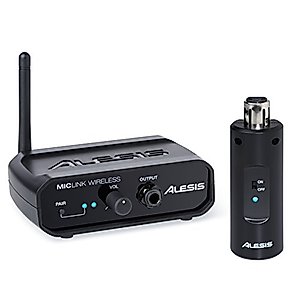 Alesis MicLink Wireless | Digital Wireless Microphone Adapter with 60-foot Range (2.4GHz, 14 channels)