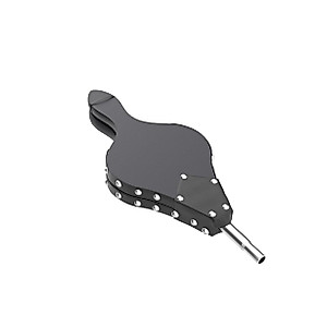 TJ.MOREE Fireplace Bellows Indoor 16"x 6.5" Wood Fire Blower with Hanging Strap, Metal Nozzle, Great Tool for Fireplace, Fire Pit, Wood Stove, BBQ, Outdoor Camping - Black