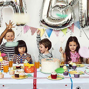 Boao Hockey Tablecloth Ice Hockey Field Table Cover Plastic Tablecloth Dining Room Kitchen Rectangular Table Cover for Patio Picnic Camping Spring Summer Sport Events 54 x 96 Inch, 100g, White(3 Pcs)