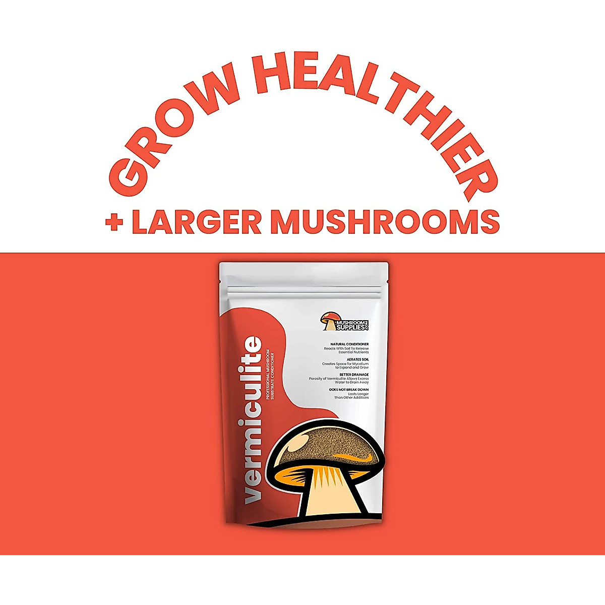 MushroomSupplies.com Organic Vermiculite (8QT) | Substrate Conditioner for Mushroom Growing | Mycologist Recommended
