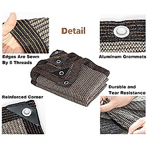 Abrotain Sun Shade Sail Outdoor Shade Cloth 6'6"x9'9" Patio Privacy Screen Fabric Shade Canopy Sunshade UV Block for Patio Pergola Backyard Lawn Garden Outdoor Activities