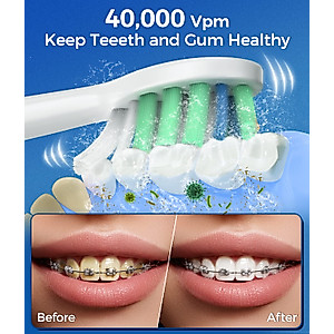 Electric Toothbrush and Water Flosser,600ML Oral Irrigator Water Flosser with 7 Jet Tips,10 Adjustable Water Pressure,Sonic Electric Toothbrush with 2 Brush Heads,5 Modes(White)