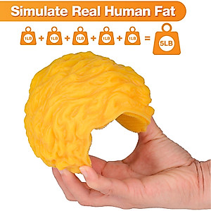 SimCoach Fat Replica 5 Lb with Belt, Wearable Human Body Fat Replica, Keep Fit & Weight Loss Motivation & Reminder, Human Fatty Tissue Demonstration Model for Nutritionist