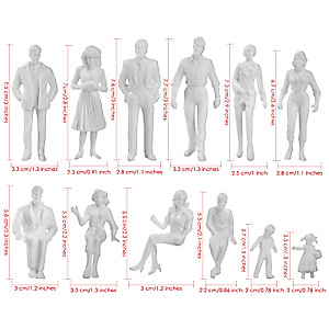 DS. DISTINCTIVE STYLE Unpainted Figures 1:24 Scale 24 Pieces Assorted Poses Miniature People for Architectural Layout Project G Scale Model Trains Railroads Home Bonsai Decor
