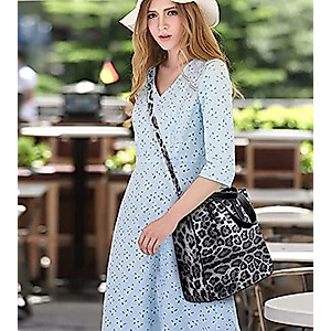 KOON Tote Bag for Women Zebra Cows Deer Leopard Pattern Shoulder Bag Hobos Purse Large Satchel Handbag for Work Travel Shopping (Leopard Gold)