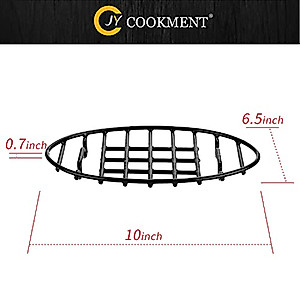 JY COOKMENT Cooling Roasting Rack with Integrated Feet, Enameled Coating, PTFE Free, Great for Cooking, Drying, Grilling, Dishwasher Safe (10inch*6.5inch)