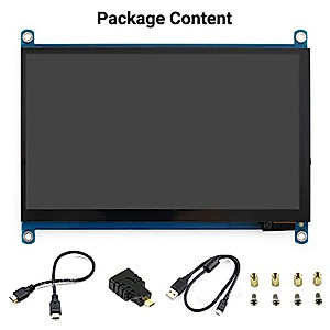Waveshare 7inch Capacitive Touch Screen LCD Compatible with Raspberry Pi 5/4B/3B+/3A+/2B/B+/A+/Zero/Zero W/WH/Zero 2W CM3+/4 Series Boards 1024×600 Resolution HDMI IPS Supports Windows