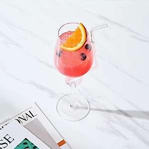 Straw Wine Glass, Spiral Vampire Wine Glass | 16oz | Stemmed Wine Glasses With A Built-In Straw, Creative Cocktail Glassware - Champagne, Gin & Tonic, Juice, Water - Ideal Birthday Cup, Gift, Wedding