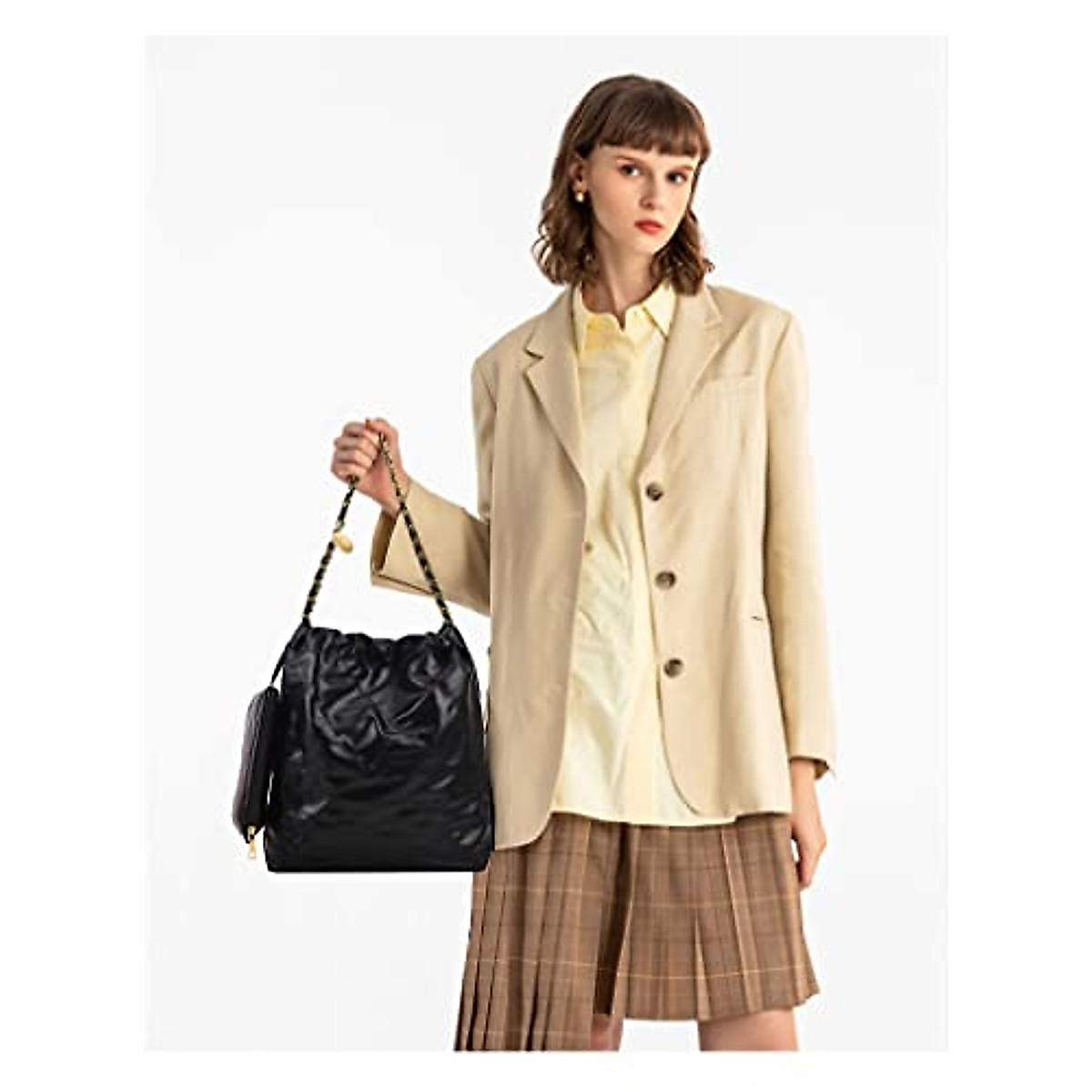 Dboar Quilted handbags for women designer tote bag leather shoulder purses black luxury hobo bags girls Ladies