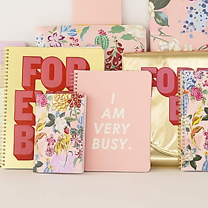ban.do Rough Draft Mini Spiral Notebook, 9" x 7" with Pockets and 160 Lined Pages, I Am Very Busy