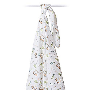 Lulujo Baby Cotton Muslin Swaddle Blanket, 47 x 47-Inch, Golf