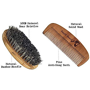 Beard Grooming & Trimming Kit for Men Care - Beard Brush, Beard Comb, Unscented Beard Oil Leave in Conditioner, Mustache & Beard Balm Butter Wax Growth, Styling Scissors - Stocking Stuffers Gift set