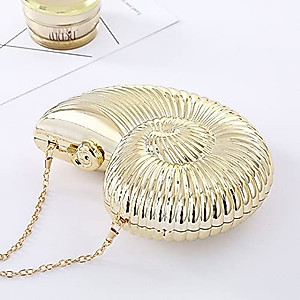 QZUnique Conch Crossbody Shoulder Bag Chain Strap Handbags Acrylic Women Fashion Evening Clutch Purse