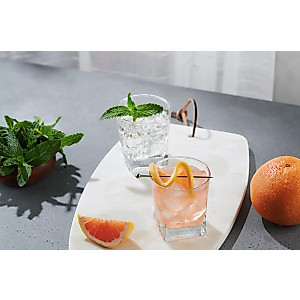 Red Series 10 oz. Square Double Old Fashioned Glass (Set of 4)
