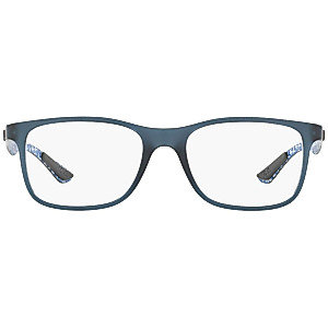 Ray-Ban RX8903 Square Prescription Eyeglass Frames, Matte Blue/Demo Lens, 53 mm