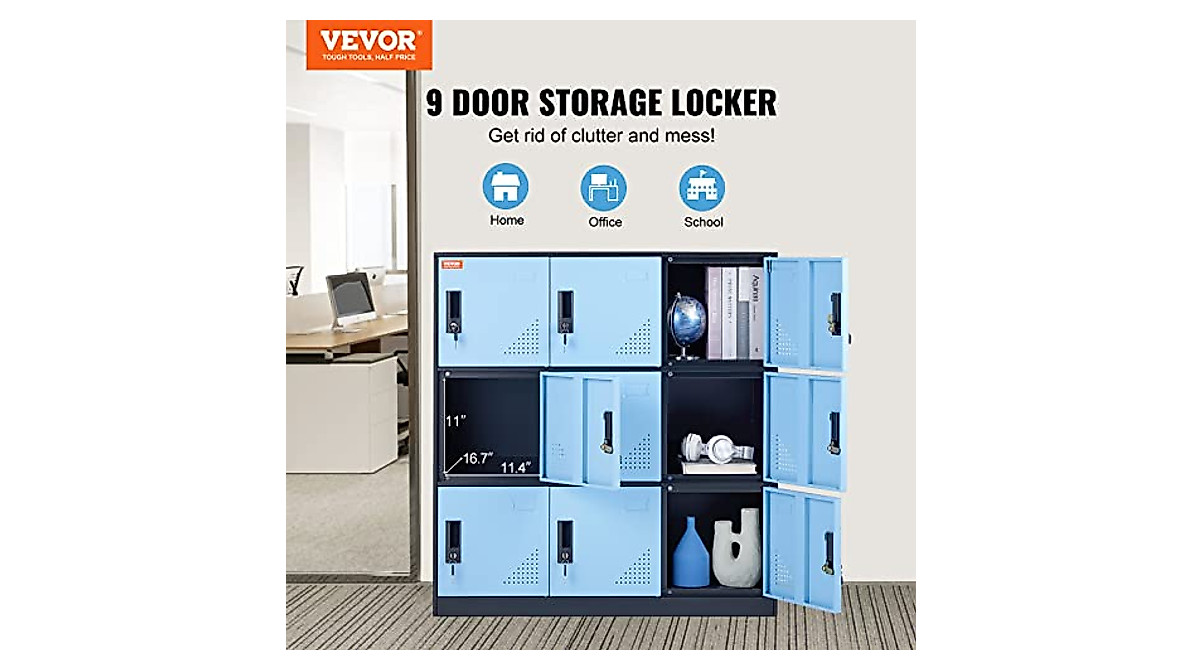 VEVOR 9 Doors Storage Cabinet | Secure Multi-Compartment Organizer