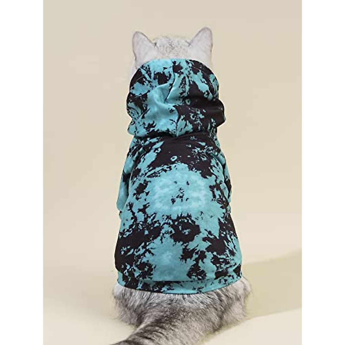 QWINEE Tie Dye Dog Hoodie Dog Sweatshirt Cat Shirt Apparel Dog Clothes for Puppy Kitten Cat Small Dogs Green XX-Small