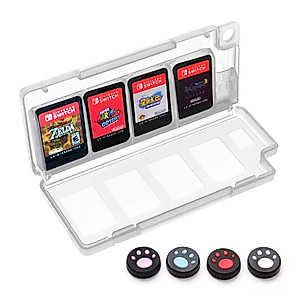 Accessories Bundle for Nintendo Switch, Kit with Carrying Case,Protective Case with Screen Protector,Compact Playstand,Game Case,Joystick Cap,Charging Dock,Grip and Steering Wheel for Nintendo Switch