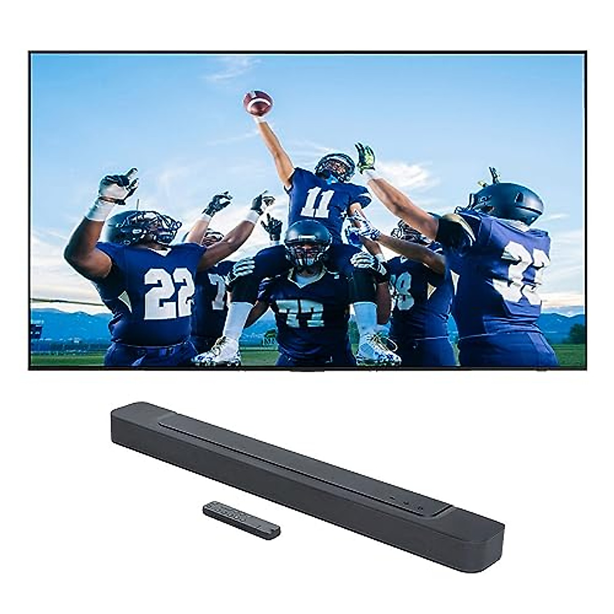 SAMSUNG QN55S90CAFXZA 55 Inch 4K OLED Smart TV with AI Upscaling with a BAR-300 5.0ch Soundbar with MultiBeam Sound and Dolby Atmos (2023)(USED)