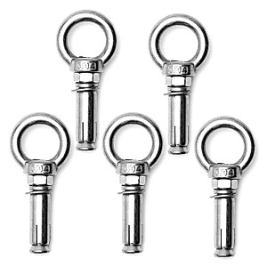 MroMax Expansion Lifting Eyebolt M8x50mm Eye Ring Bolt 2.95" Length 304 Stainless Steel Expansion Bolts with Nuts Eye Hooks Anchor Fastener for Concrete Wall Masonry Ceiling Silver 5Pcs