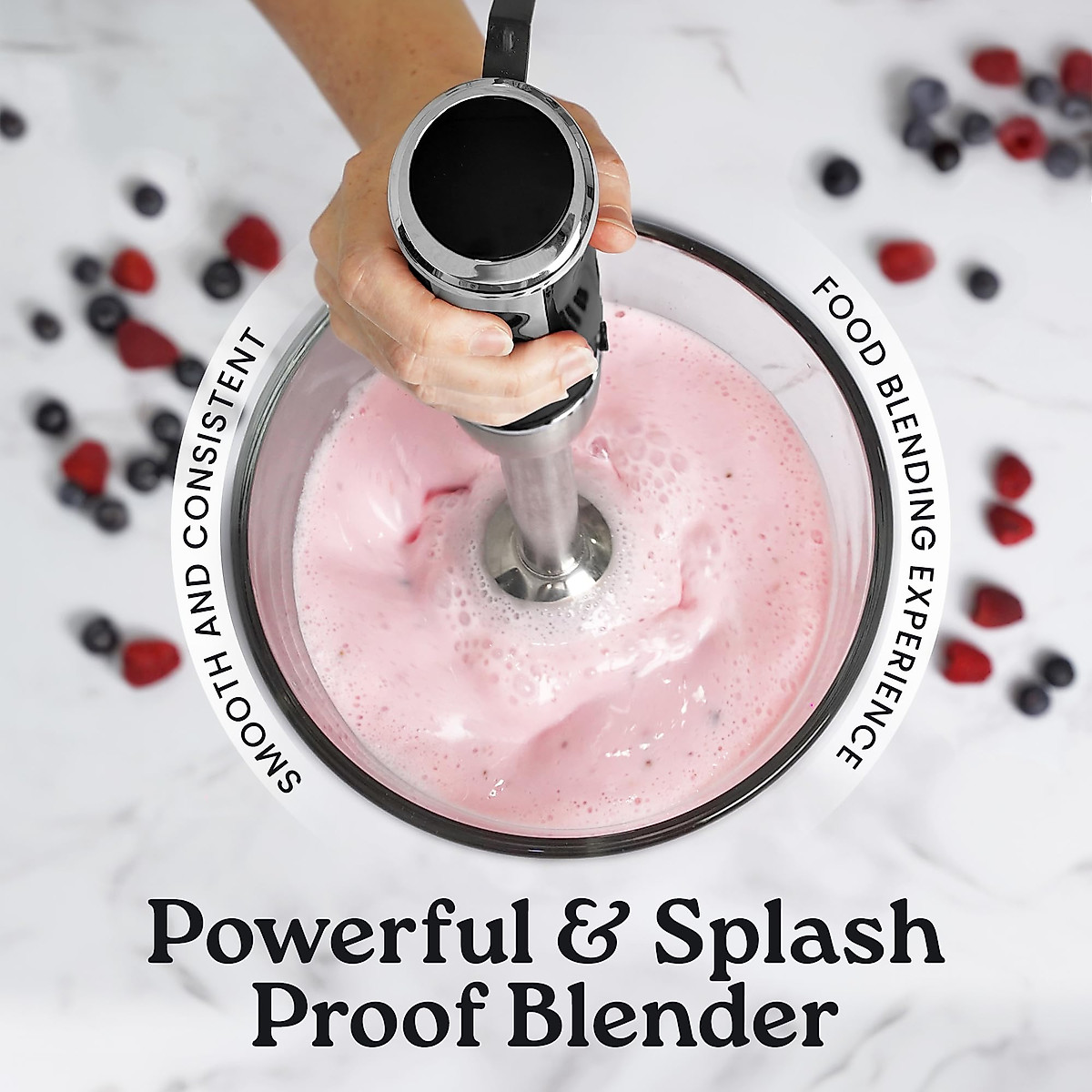 Zulay Immersion Blender Handheld - 800 Watt Hand Blender With High-Power Turbo Mode - Durable Stick Blender With Ultra-Sharp Stainless Steel Blades For Effortless Blending - Black