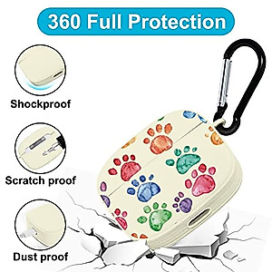 Yoedge Earphone Case Cover for AirPods Pro with Keychain, Soft Silicone Skin Cover with Double Sided Pattern, Full Protective Case with Fashion and Cute Printing, Dog Paw Print