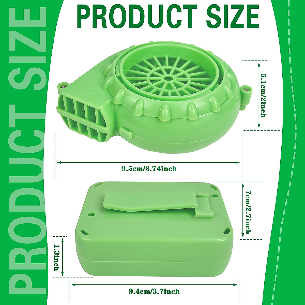 Wittocs Costume Fan Green Mini Blower Fan for Dinosaur Inflatable Costume Blow up Costumes Fan Halloween Christmas Cosplay Inflatable St Patricks Day Costume Clothing Suits