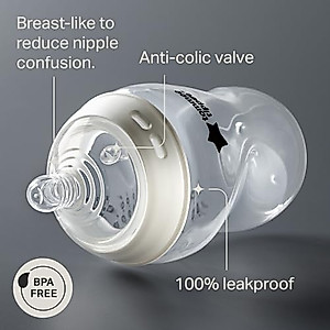 Tommee Tippee Natural Start Baby’s First Bottle Set, 2 x 5oz and 2 x 9oz Anti-Colic Bottles, Slow and Medium Flow Nipples, 0-6 month Pacifier, Self-Sterilizing