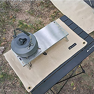 TRIWONDER Fireproof Mat Fire Blanket Fire Pit Mat Under The Grill Protective Deck Patio Grass BBQ Fiberglass Gas Grill Mat Plumber's Pad Oil Pad Fire Retardant Blanket (Beige, 19.7" x 19.7")