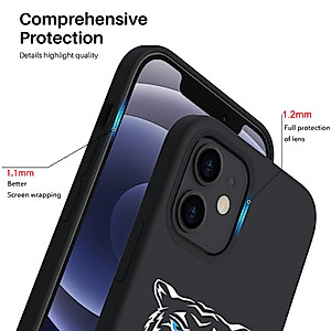 ORNARTO Compatible with iPhone 12 Mini Case, Slim Liquid Silicone 3 Layers Full Covered Soft Gel Rubber with Microfiber Case Cover 5.4 inch-Black