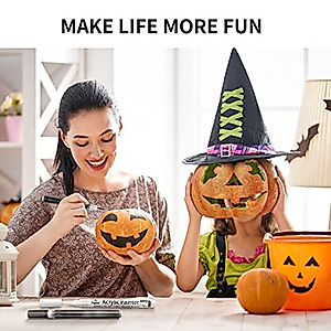 isightguard Acrylic Paint Pens ,6 Pack Black White Paint Markers, Paint Pens for Rock Painting Stone Ceramic Glass Wood Plastic Glass Metal Canvas,Drawing, Water-Based Acrylic Paint Sets