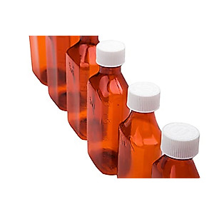 AVG Packaging Supplies 3 OZ Vials- 50 PCS CAP INCLUDED Liquid Amber Oval Sample Bottle Pharmacy Oval Push Down and Turn Child Resistant - Prescription Medicine Container (3 OZ) (50)