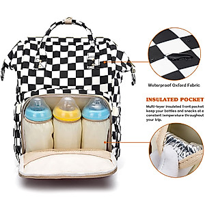 Limhoo Diaper Bag Backpack for Mom & Dad, Multifunction Waterproof Baby Changing Bags, Large Nappy Bag Backpack (Checkered)