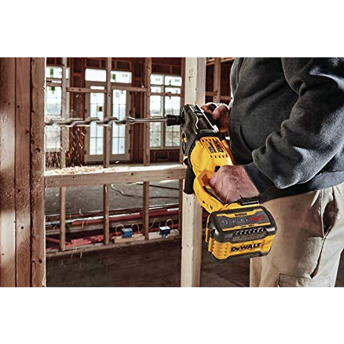 DEWALT FLEXVOLT 60V MAX* Right Angle Drill, Brushless, Quick-Change Stud/Joist Drill, E-Clutch System, Tool Only (DCD471B)