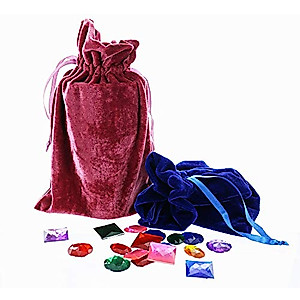 GIFTEXPRESS Velvet Tarot Rune Bag Bundle of 6: Moss Green, Royal Blue, Purple, Wine, Ross, Black 6" x 9"