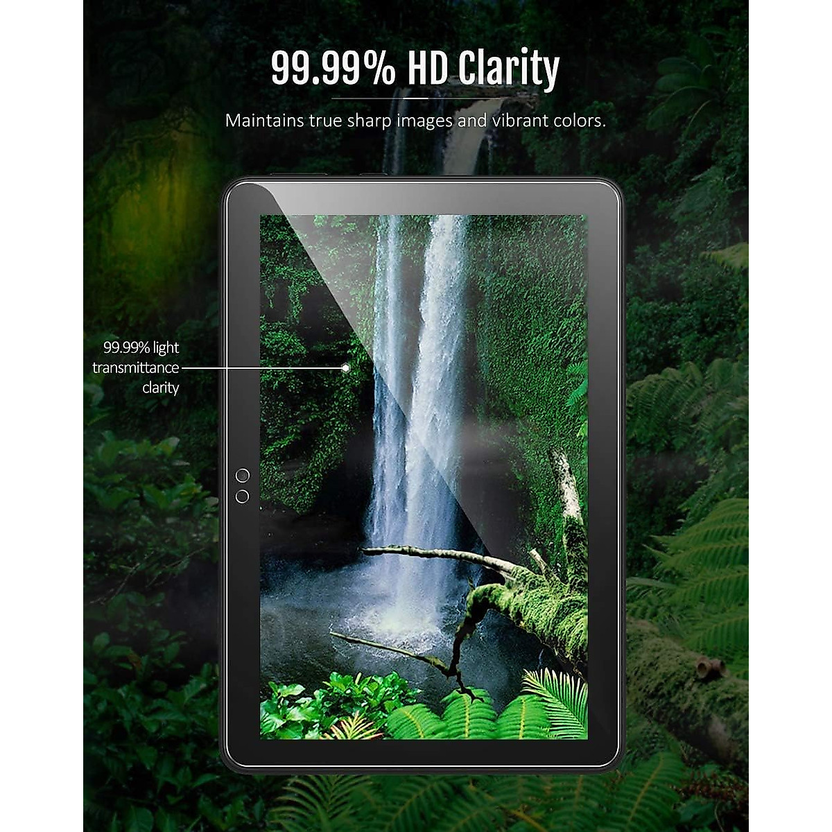 MoKo Screen Protector Fits Amazon Fire HD 8 & 8 Plus Tablet (12th Generation/10th Generation, 2024/2022/2020 Release) 8", Anti-Scratch 9H Hardness HD Clear Tempered Glass Screen Film - Clear