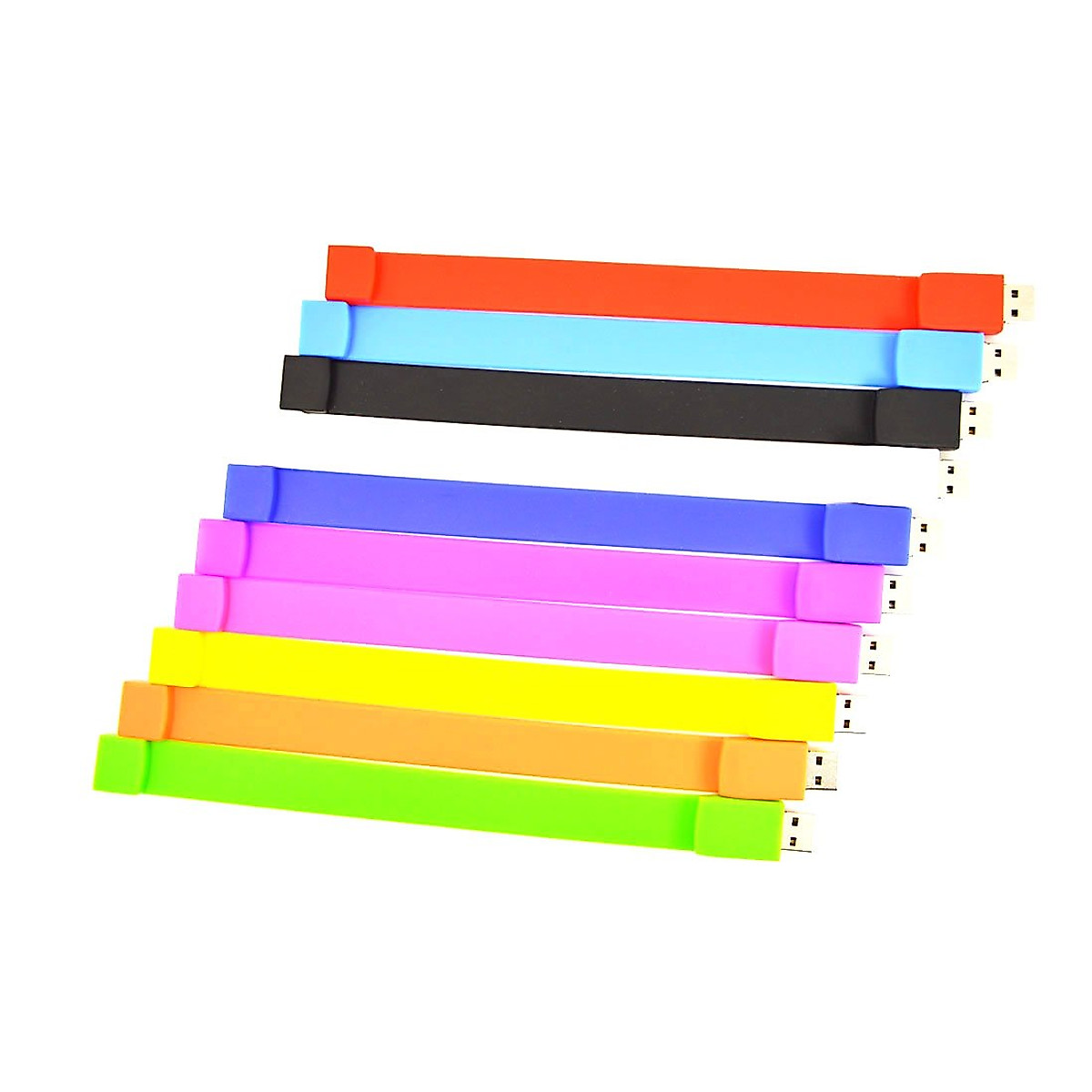 16GB Flash Drive 10 Pack Thumb Drives Value Bulk, Portable Multicoloured Wristband USB 2.0 Memory Sticks for Data Storage Festival Gift, Waterproof Bracelet Pendrive Jump Drive Zip Drive by FEBNISCTE