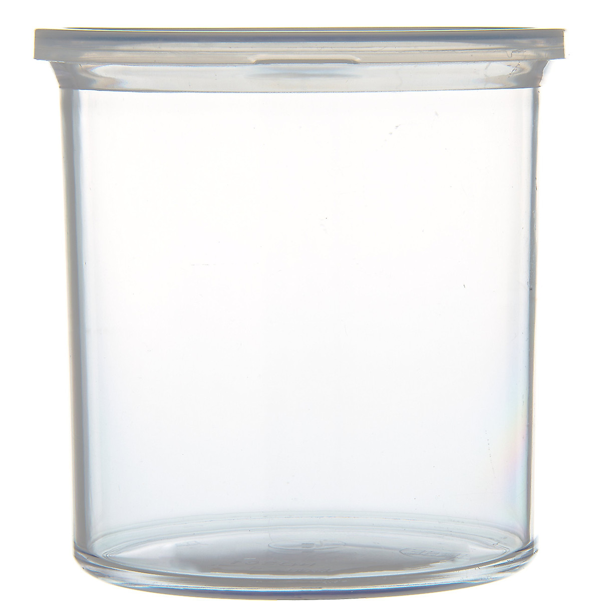 Carlisle FoodService Products Classic Round Storage Container Crock with Lid for Kitchen, Restaurants, Home, Plastic, 1.2 Quarts, Clear
